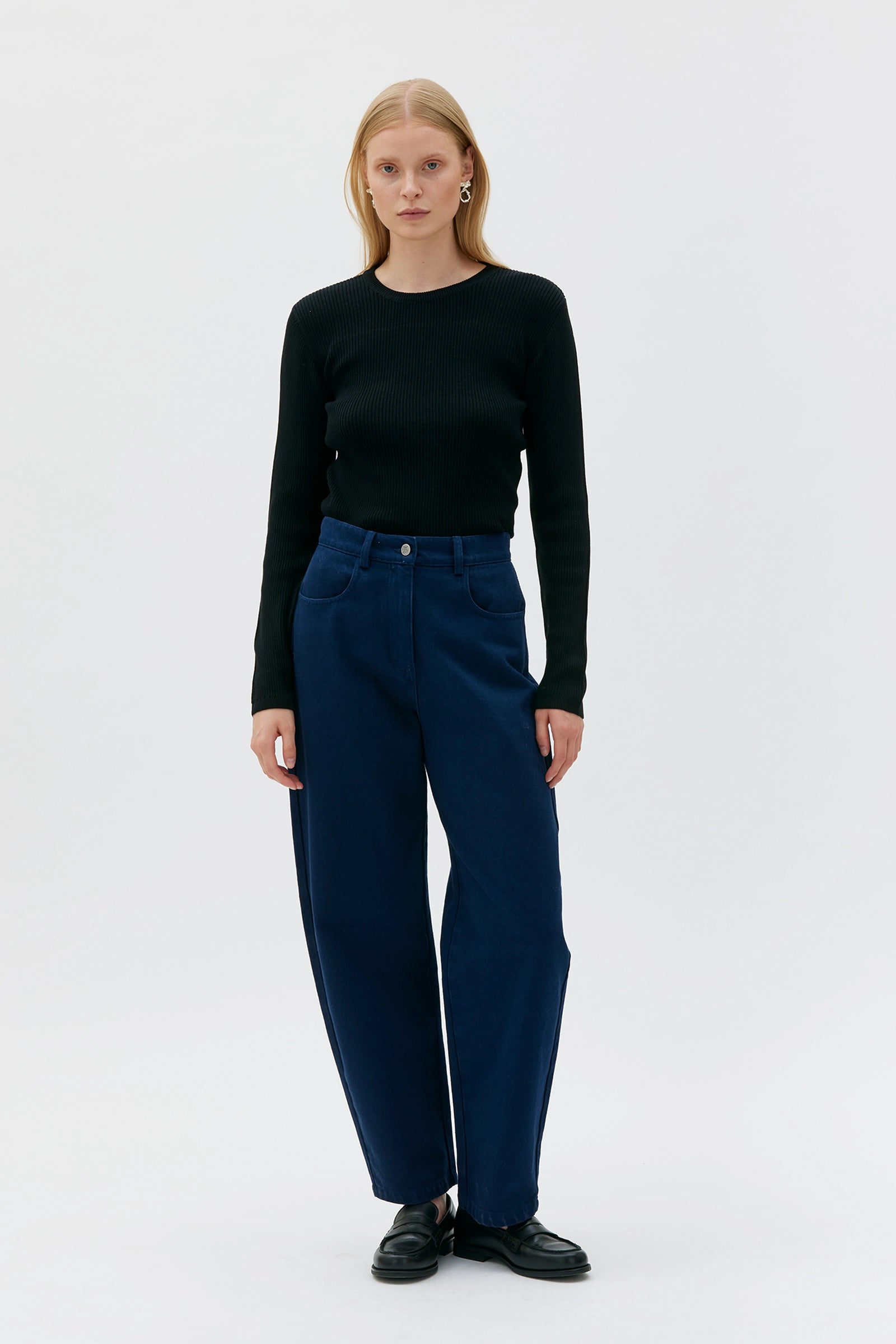 Asha Loose Barrel Shape Trousers – Royal Blue
